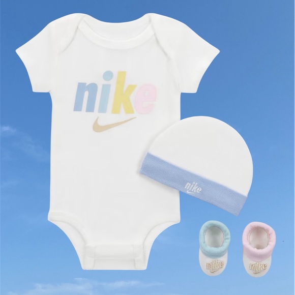 Nike | One Pieces | Nike White Baby Onesie Set With Pastel Accents ...